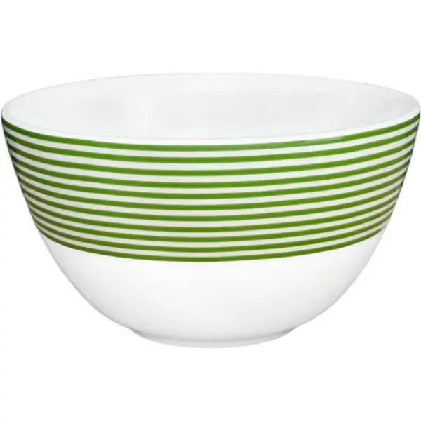 CASKATA Newport Verde Stripe Cereal Bowl Porcelainset 4 - Green