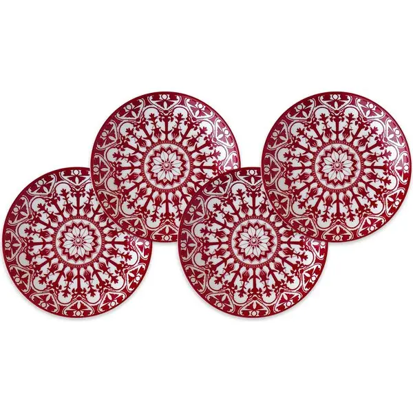 CASKATA Casablanca Crimson Plates Porcelainset 4 - Red