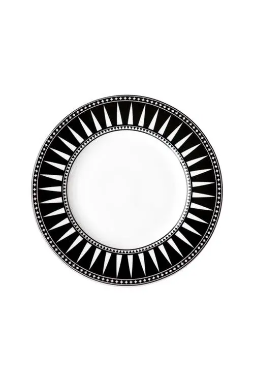 CASKATA Marrakech Rimmed Dinner Plate Porcelainset 4 - Black