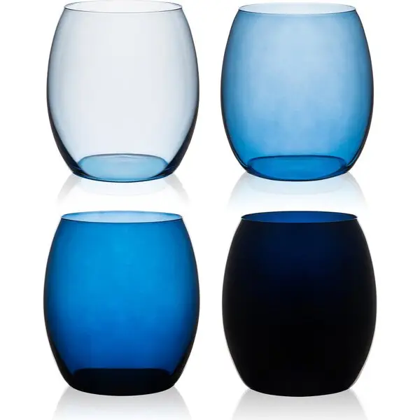 CASKATA Les Nuages Tumblers Set Of 4 - Blue