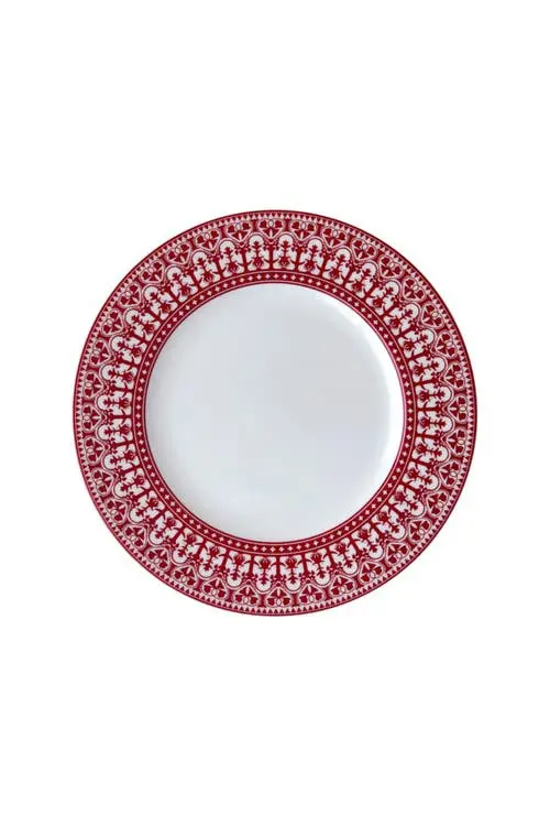 CASKATA Casablanca Crimson Rimmed Dinner Plate Porcelainset 4 - Red