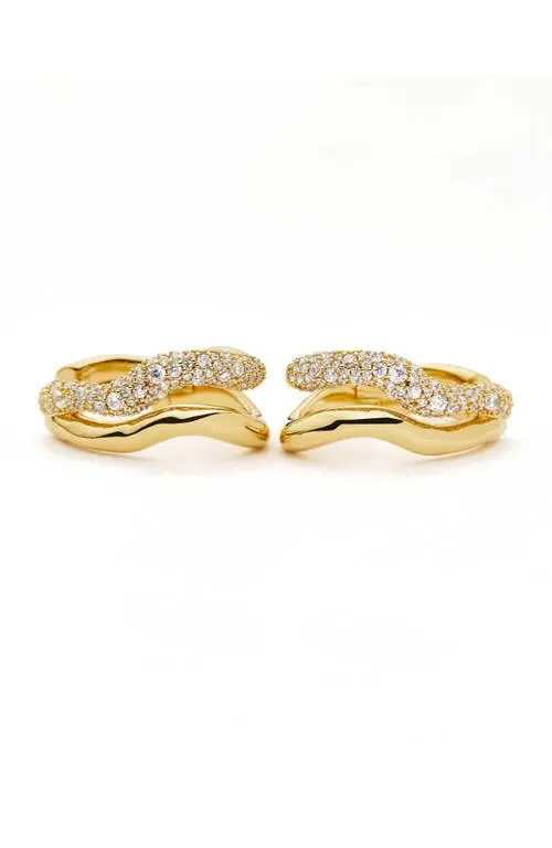 MISSOMA Molten Snow Cubic Zirconia Double Hoop Earrings