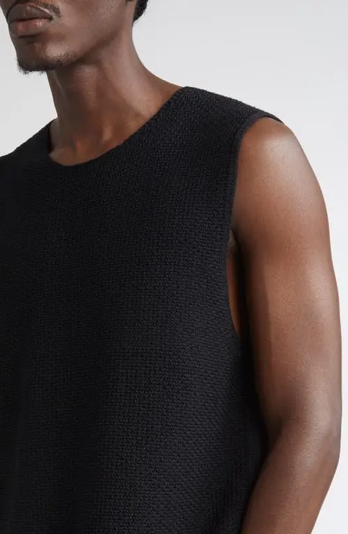 Issey Miyake Rustic Knit Sweater Vest - Black