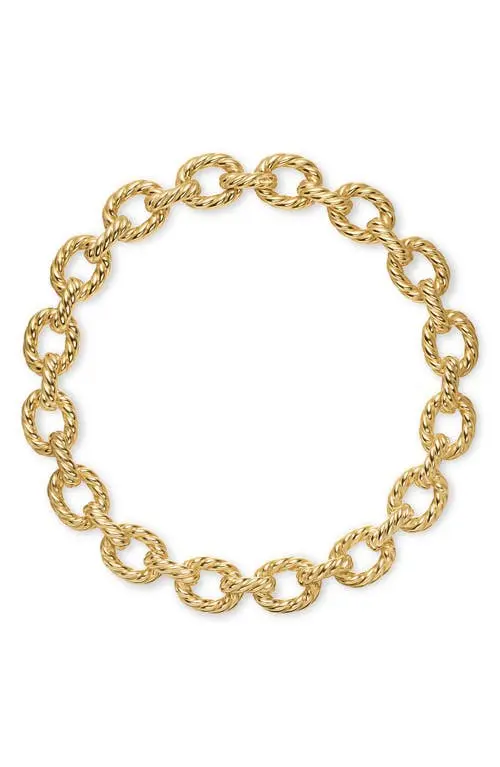 David Yurman Sculpted Cable Oval Link Necklace - Gold