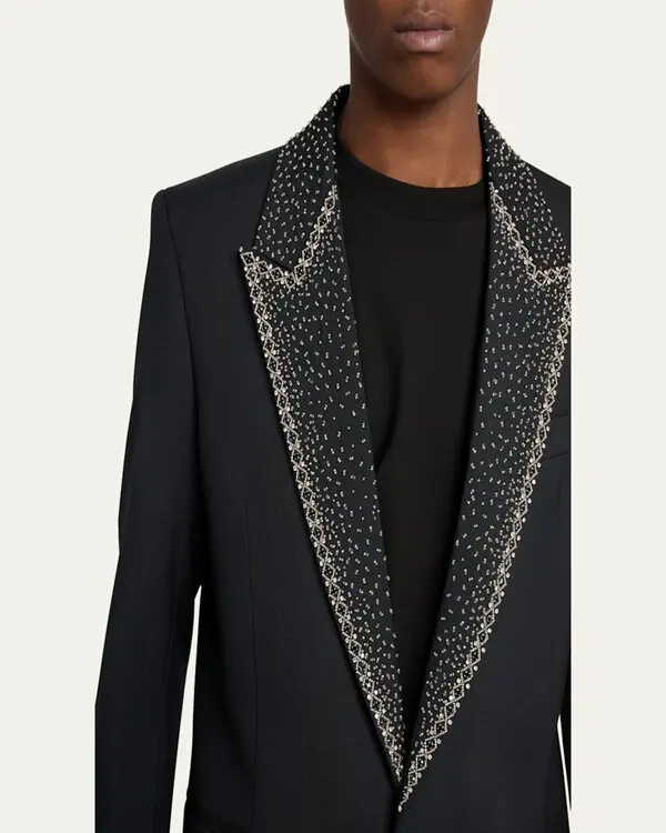Amiri Sequin Peak Lapel Oversized Blazer