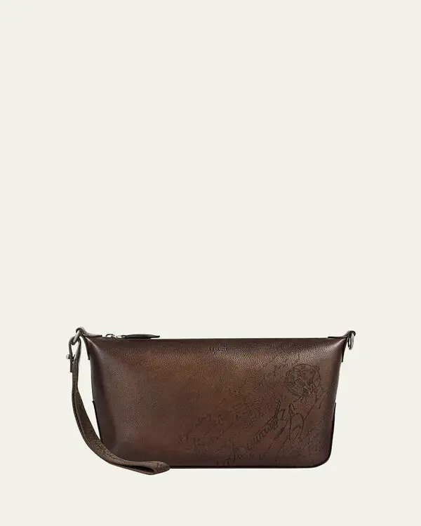 Berluti Toujours Soft Leather Zip Pouch - Soft Brown