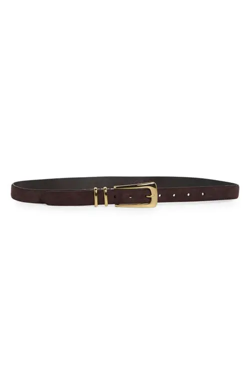 Madewell Elongated Buckle Suede Belt - Coffee Bean