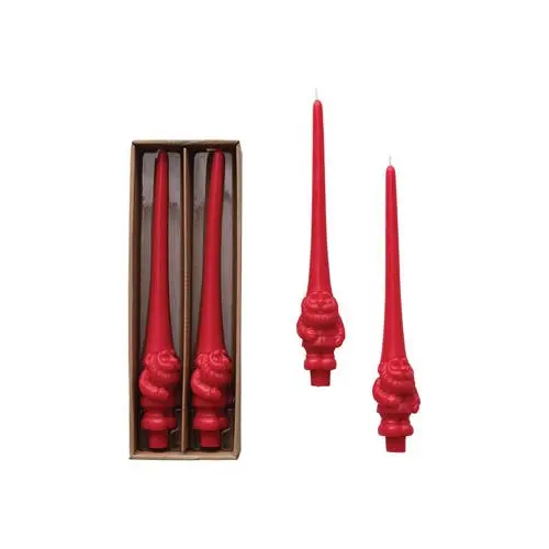 STORIED HOME Enchanted Gnome Taper Candles - Red