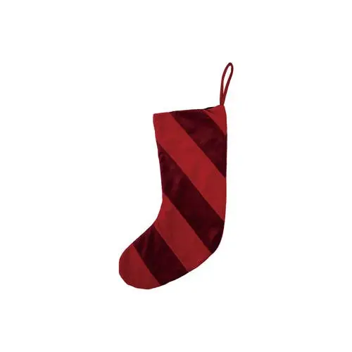 STORIED HOME Fabric Velvet Striped Stocking