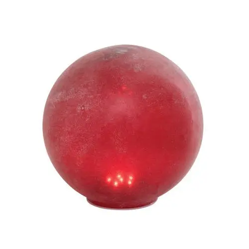 STORIED HOME Frosted Glass Globe With Led Light - Red