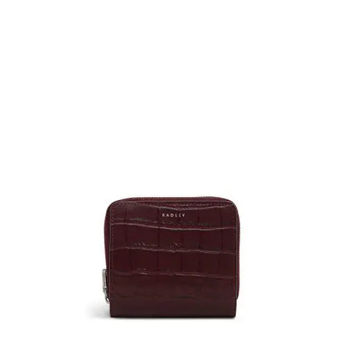 RADLEY Dukes Placefaux Croc Zip Around Wallet - Dark Cherry