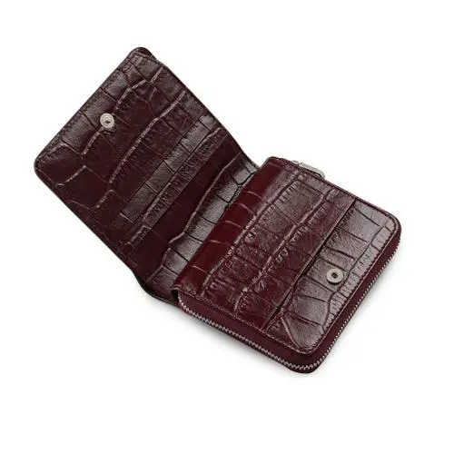 RADLEY Dukes Placefaux Croc Zip Around Wallet - Dark Cherry
