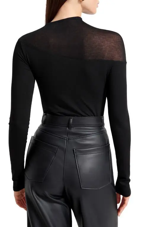 MARCELLA Dove Sheer Trim Top