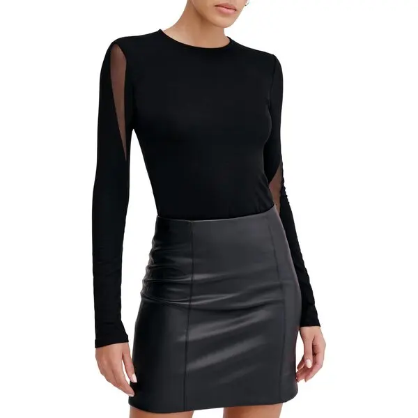 MARCELLA Alley Mesh Long Sleeve Top