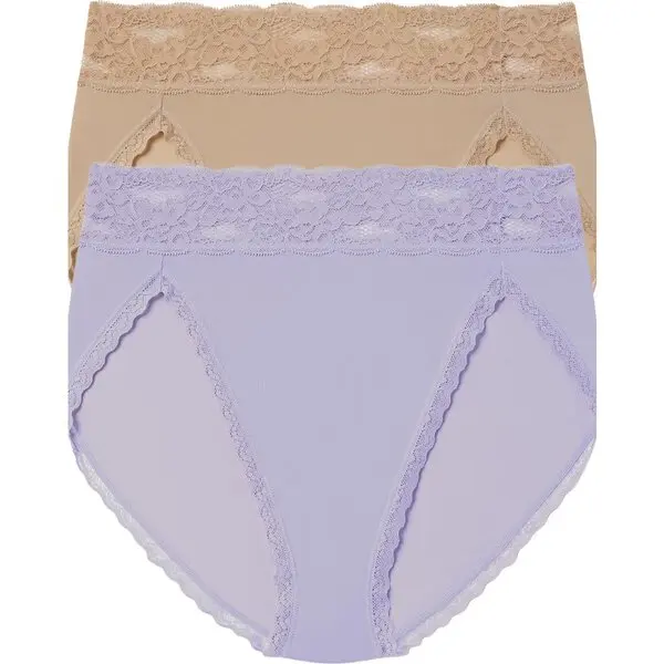SKARLETT BLUE Goddess Lace Trim French Cut Brief 2-pack - Nylon/ice Purple