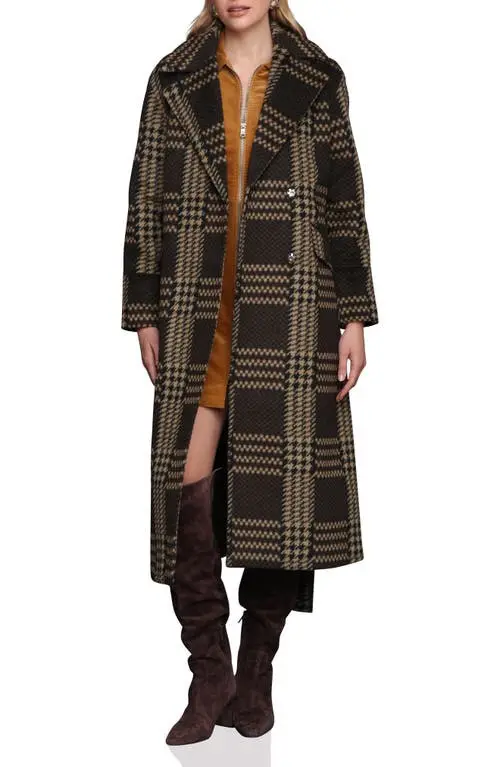 Avec Les Filles Plaid Belted Coat - Chocolate Plaid
