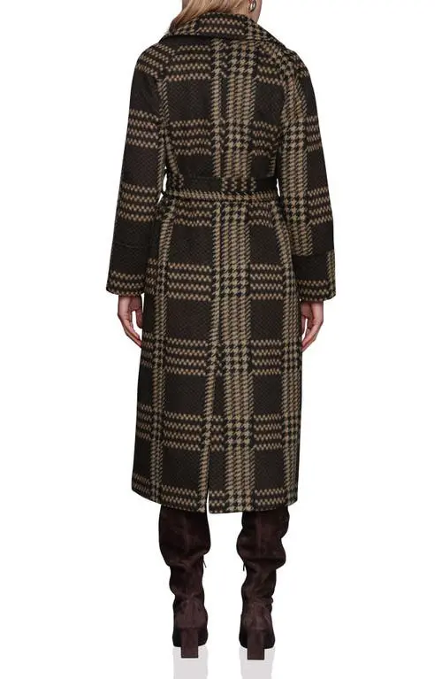 Avec Les Filles Plaid Belted Coat - Chocolate Plaid