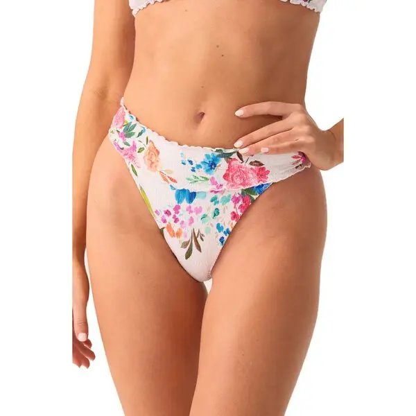 PQ Smocked High Waist Bikini Bottom - Florencia
