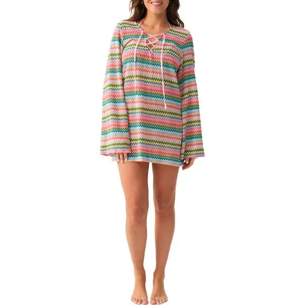 PQ SWIM Metallic Long Sleeve Cover-up - Ziggy