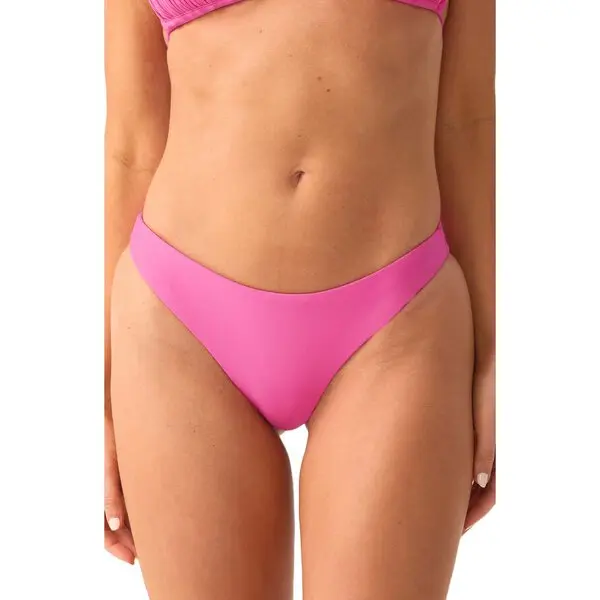 PQ SWIM Ruched Bikini Bottom - Petunia