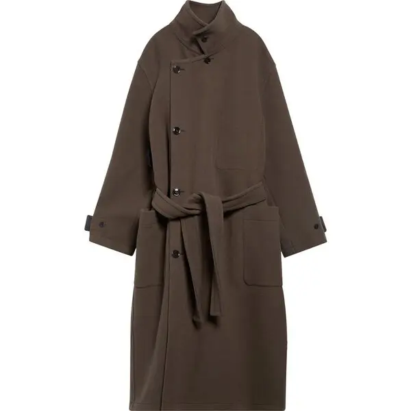 LEMAIRE Double Face Wool Wrap Coat - Thyme