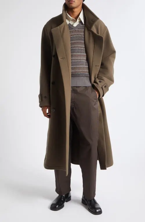 LEMAIRE Double Face Wool Wrap Coat - Thyme