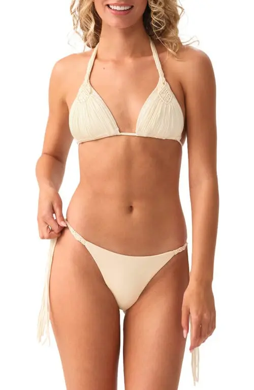 PQ SWIM Mila Triangle Bikini Top - Cream