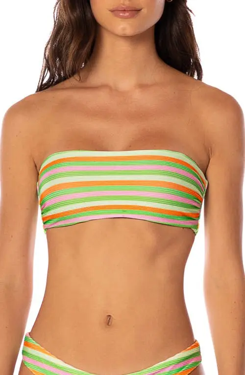 MAAJI Rainbow Stripe Tiffany Reversible Bikini Top - Green