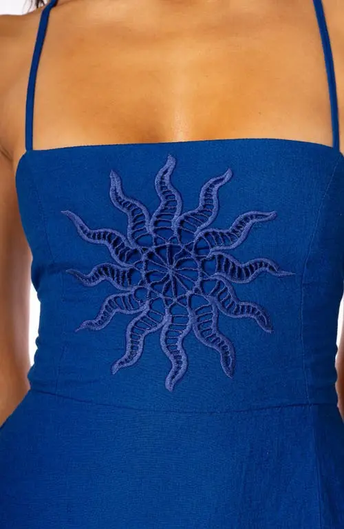 MAAJI Remi Embroidered Open Back Cover-up Sundress - Bright Blue