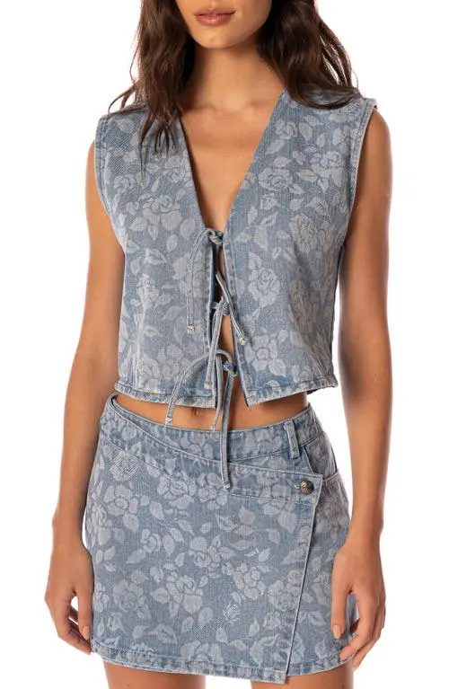 MAAJI Printed Denim Vest - Blue