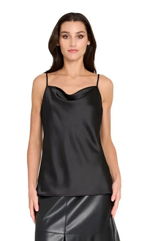 TAHARI ASL Faux Leather A-line Skirt