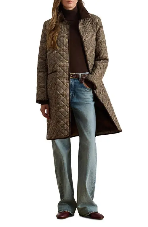 Ralph Lauren Glen Plaid Quilted Coat