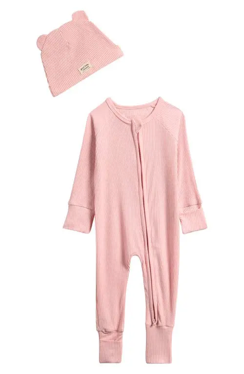 BELLA TUNNO Ribbed One-piece And Hat Set - Pink