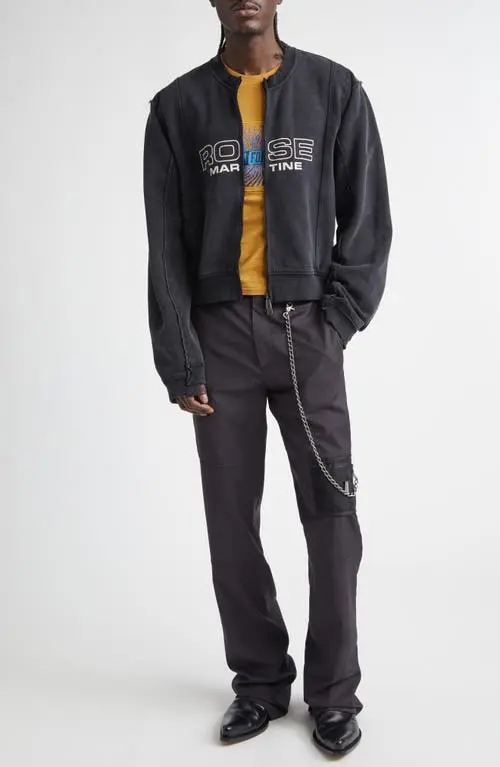 Martine Rose Shrunken Full Zip Logo Sweatshirt