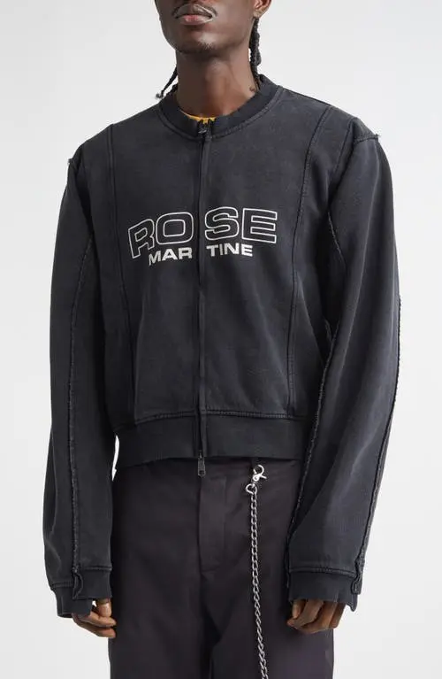 Martine Rose Shrunken Full Zip Logo Sweatshirt