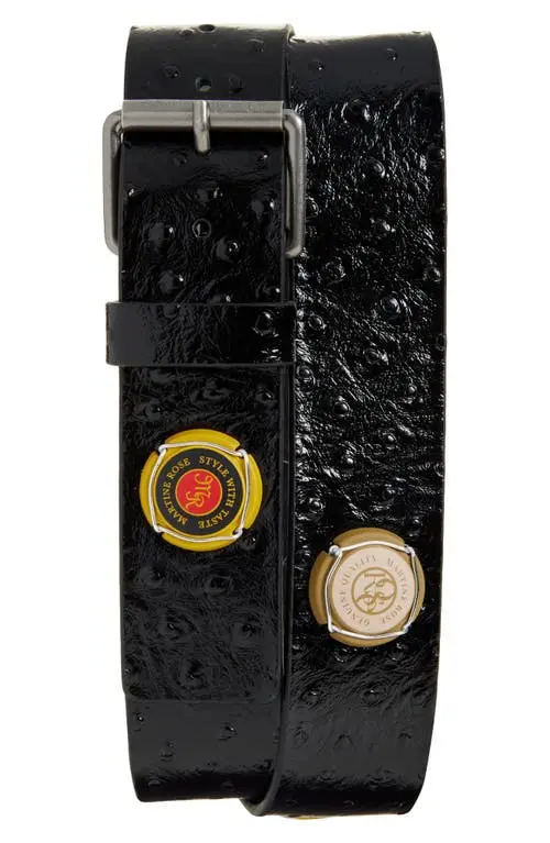 Martine Rose Classic Champagne Cap Leather Belt - Black