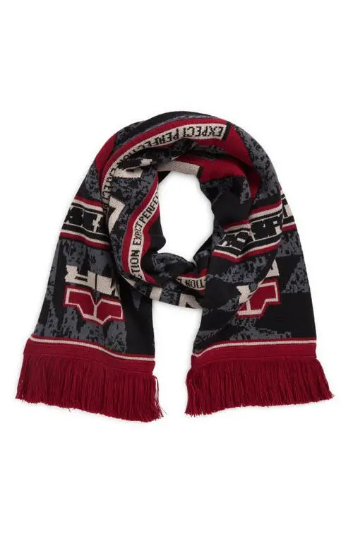 Martine Rose Reversible Cotton & Wool Scarf - Grey Red