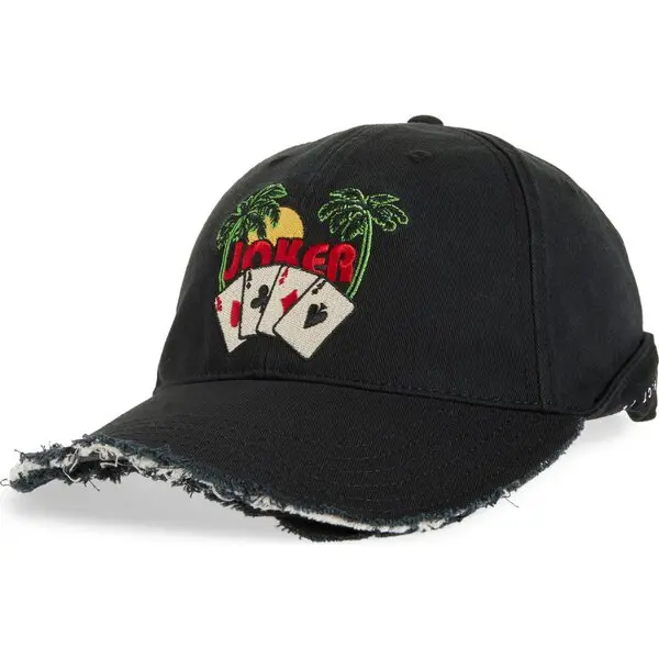 Martine Rose Roll Back Distressed Embroidered Baseball Cap
