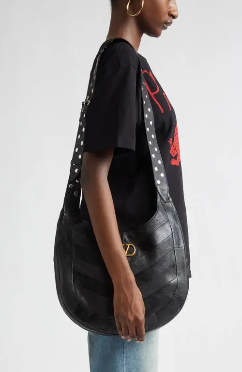 Valentino Garavani Small Patchwork Leather Hobo Bag