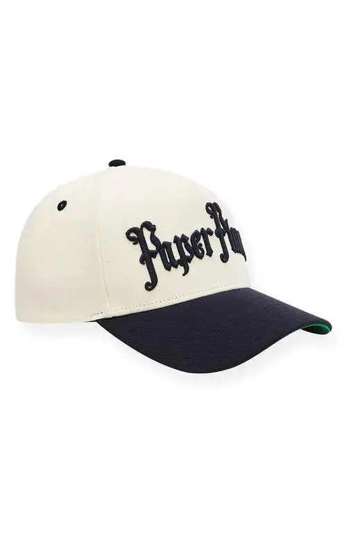 PAPER PLANES Old E A-frame Baseball Cap - Eggshell/navy