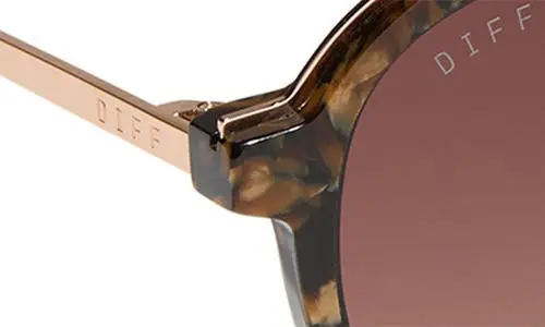 DIFF Tosca Iii 56mm Aviator Sunglasses - Glitter Tortoise/brown