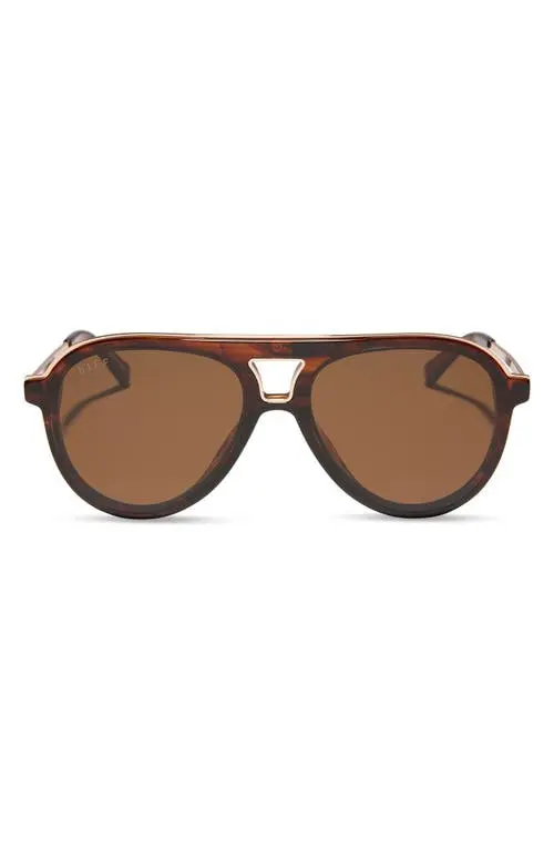 DIFF Tosca Iii 56mm Aviator Sunglasses - Sequoia Tortoise/brown