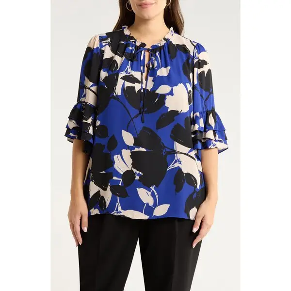 SUGARLIPS Anthem Print Ruffle Top