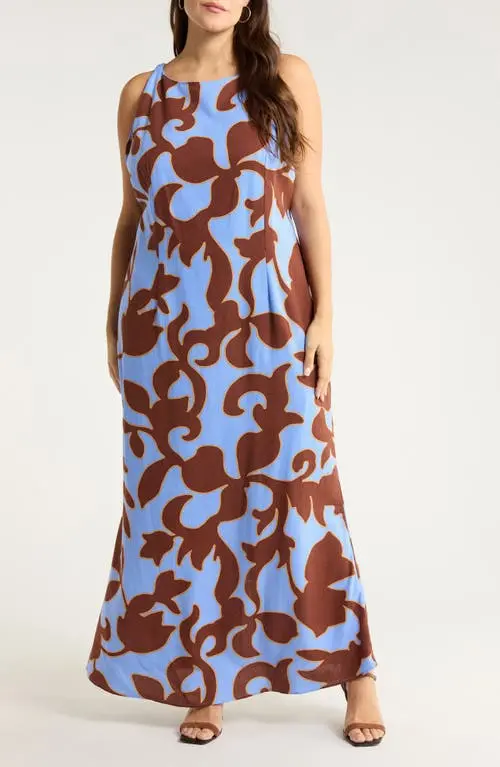 SUGARLIPS Briley Abstract Print Open Back Dress