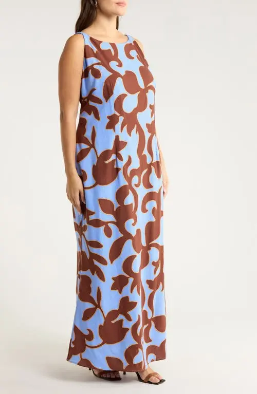 SUGARLIPS Briley Abstract Print Open Back Dress