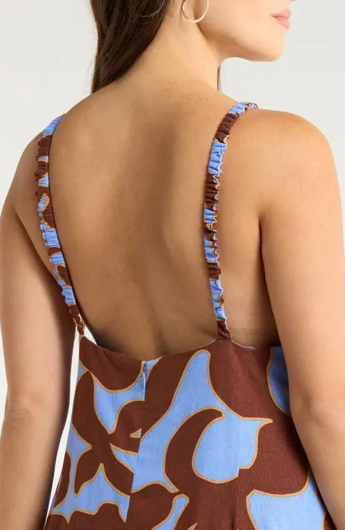 SUGARLIPS Briley Abstract Print Open Back Dress