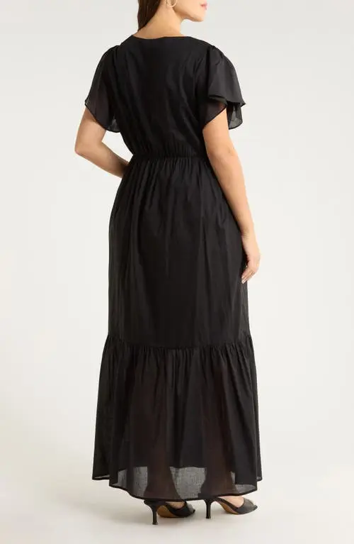 SUGARLIPS Brigid Flutter Sleeve Midi Dress