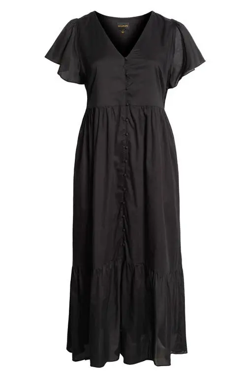 SUGARLIPS Brigid Flutter Sleeve Midi Dress