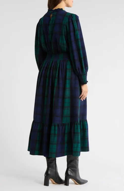 SUGARLIPS Plaid Long Sleeve Maxi Shirtdress