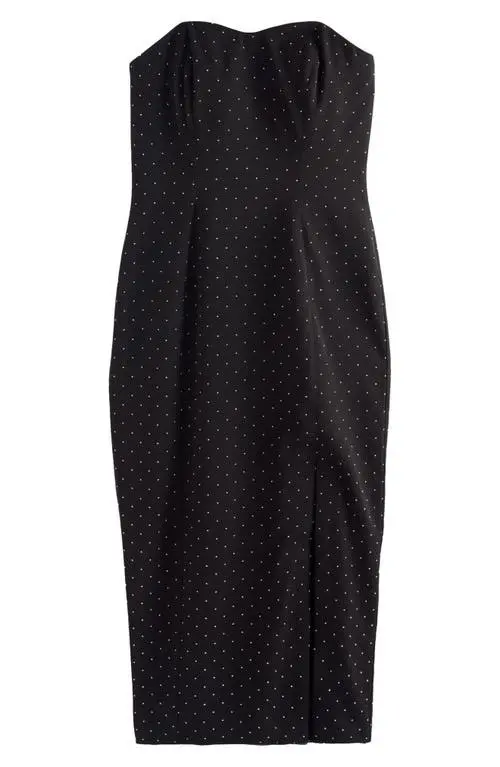 NEXT Hotfix Diamanté Strapless Midi Dress - Black